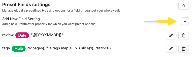 Use Metadata Menu and Dataview to tag your notes from a selection of ...